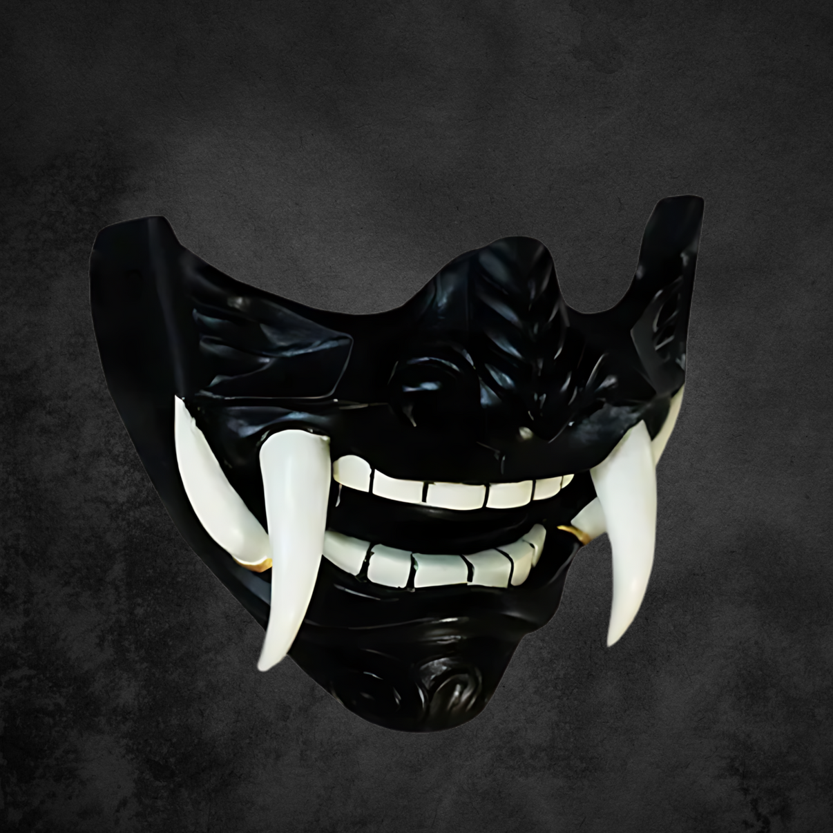 Halbe Oni Maske - Dämonisches Samurai Design – Japanische Masken